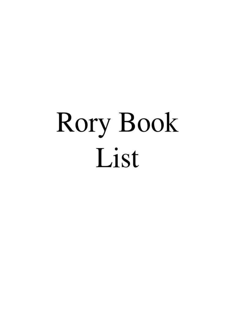 Rory Book List | PDF | Literatura en lengua inglesa | Escritores