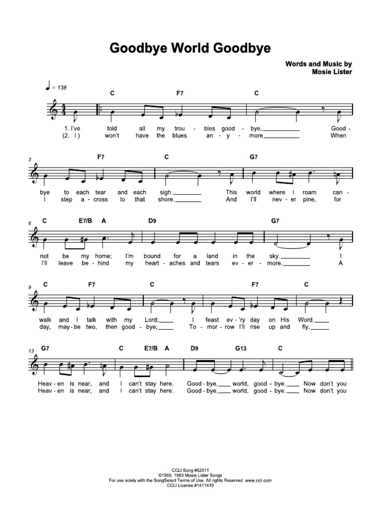 Goodbye World Goodbye | PDF