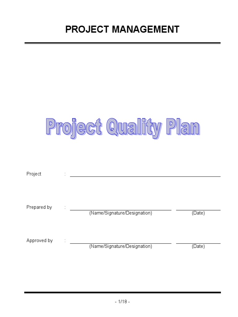 Project Quality Plan (PQP) | Project Management | Engineering