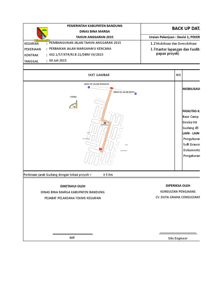 Contoh Backup Data Jalan | PDF