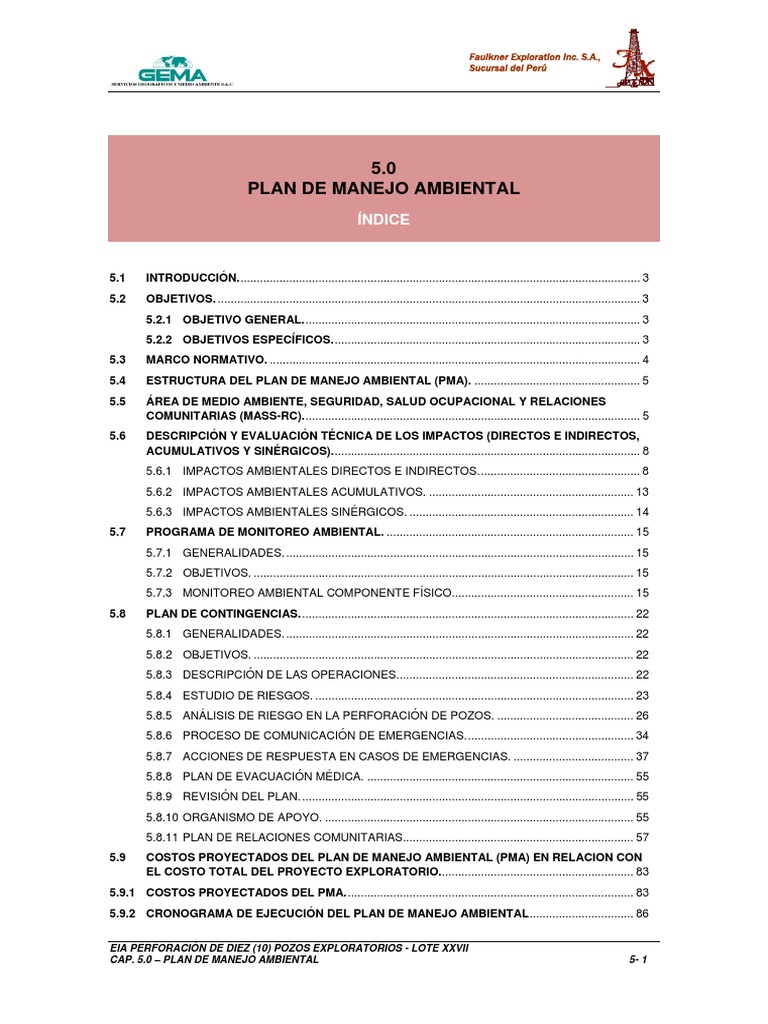 5. Plan de Manejo Ambiental.pdf | Evaluación de impacto ambiental | Suelo