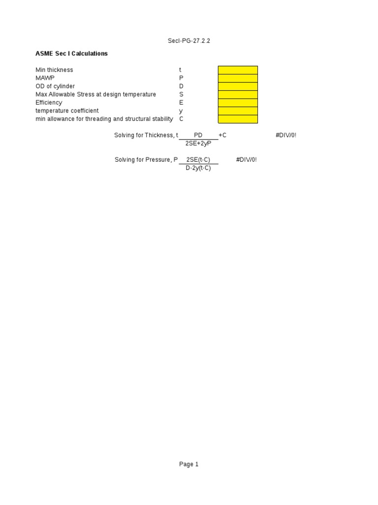 Thickness MAWP Calculations | PDF