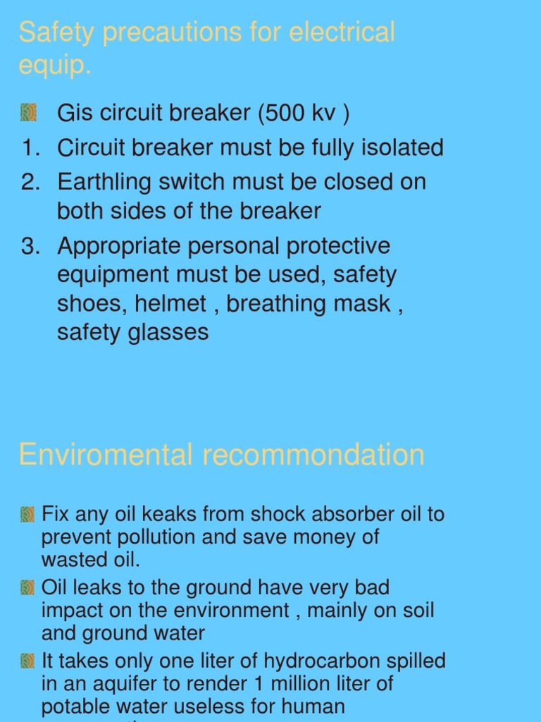 Safety Precation For Ele Equip. | PDF