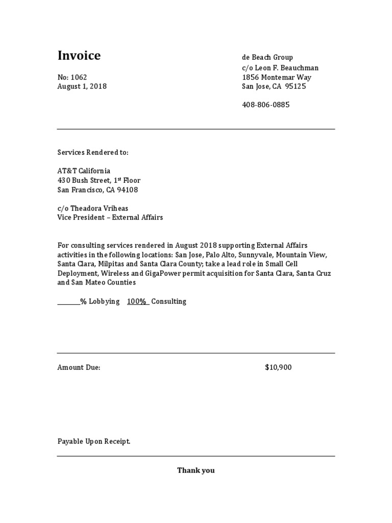 LB Invoice August 2018 | PDF