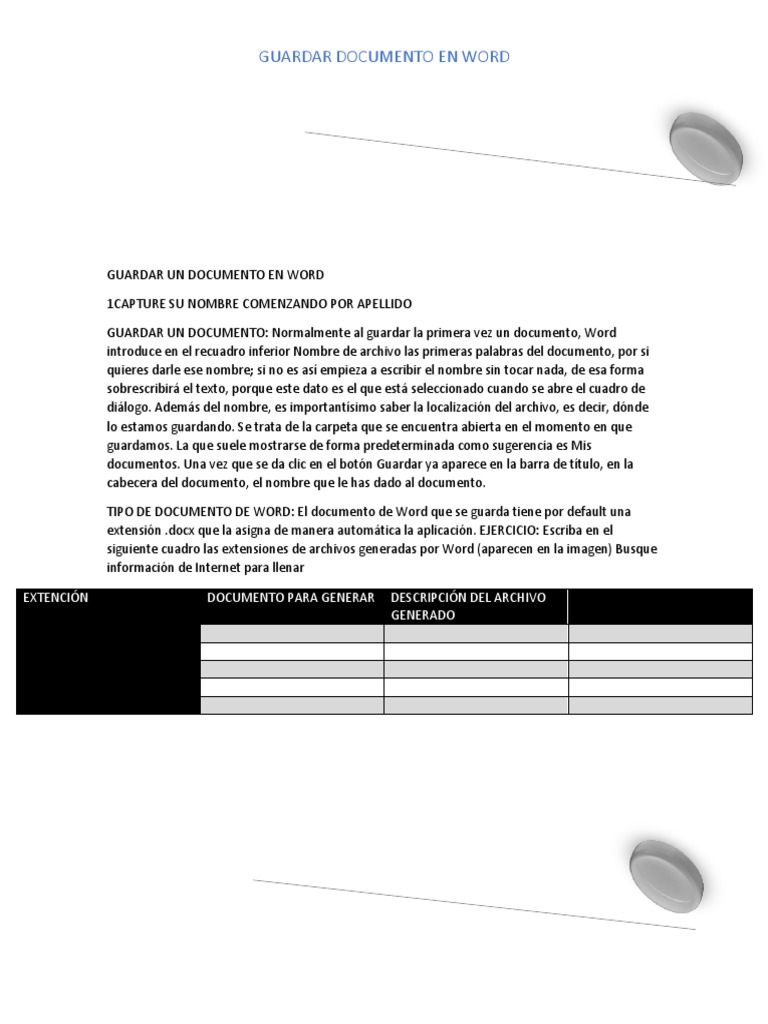 Guardar Un Documento en Word | PDF Guardar Un Documento en Word | PDF