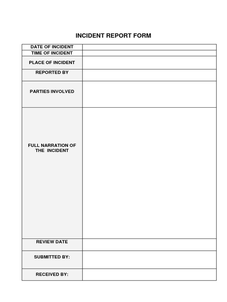 Blank Incident Report Template ANT | PDF | Law