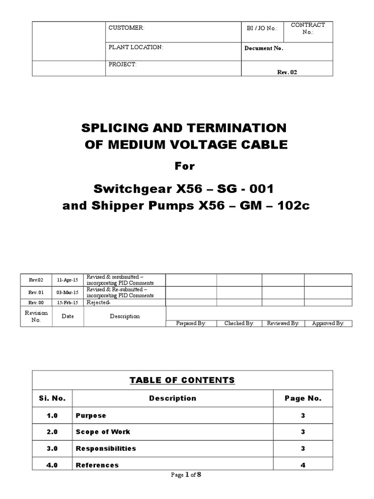 MV Cable Splicing & Termination Guide | PDF | Electrical Connector ...
