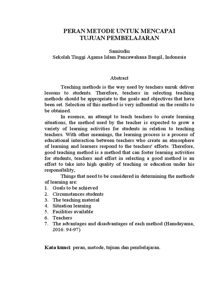 Metode Pembelajaran | PDF