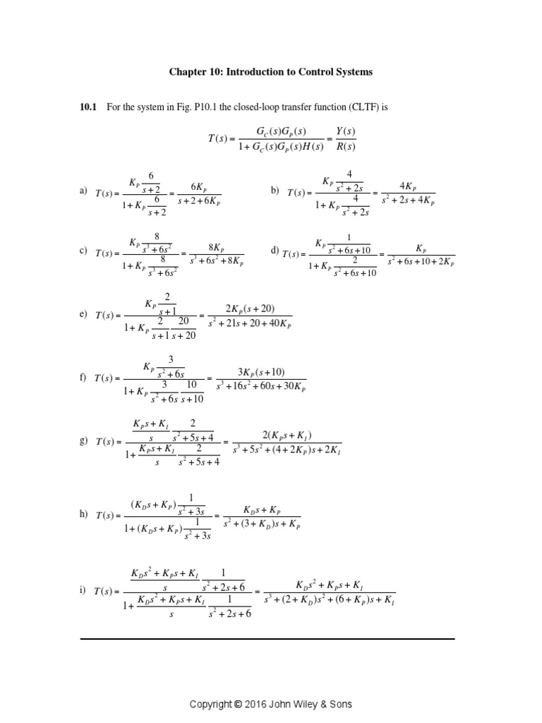 CH 10 | PDF | Control Theory | Cybernetics