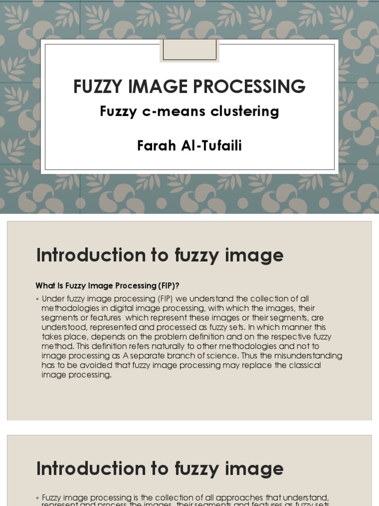 Fuzzy Image Processing: Fuzzy C-Means Clustering Farah Al-Tufaili | PDF | Fuzzy Logic | Cluster ...