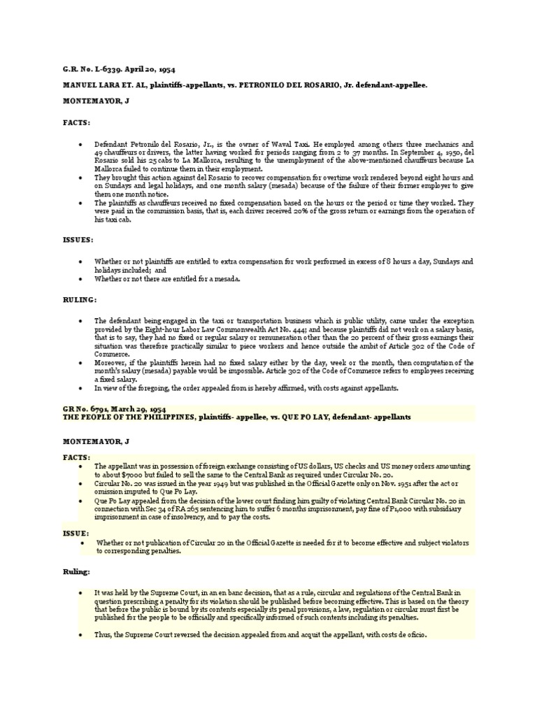 StatCon Digest | PDF | Statutory Interpretation | Salary