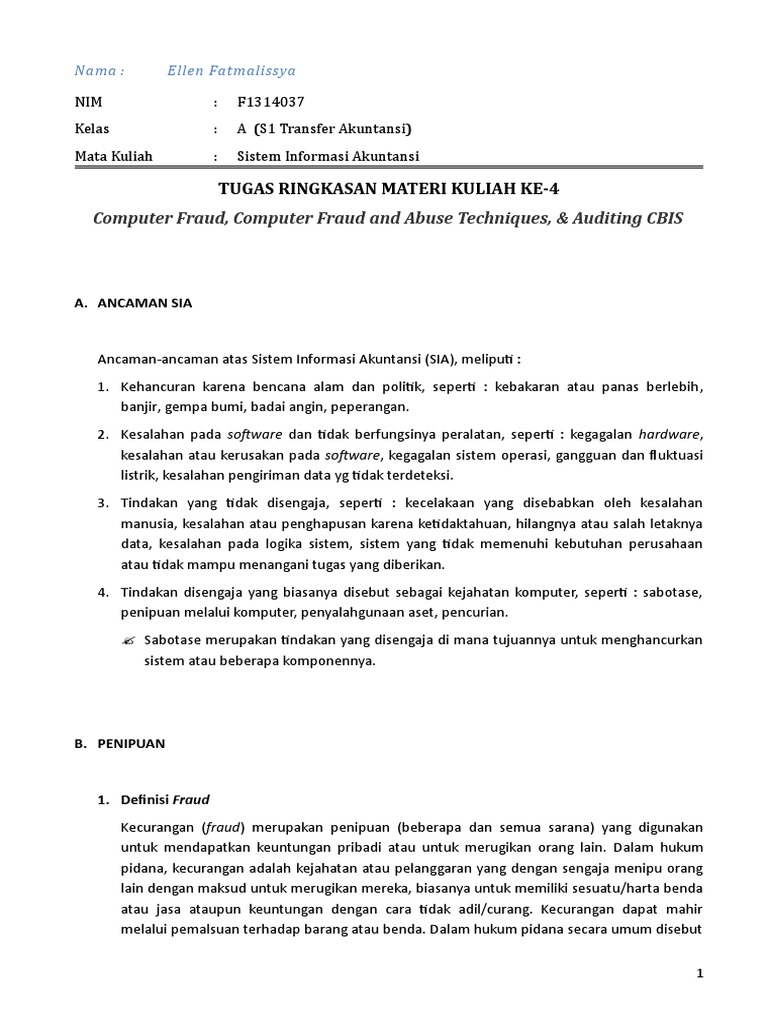 SIA RMK BAB 5-6-11 Computer Fraud Abuse Audit CBIS | PDF | Komputer
