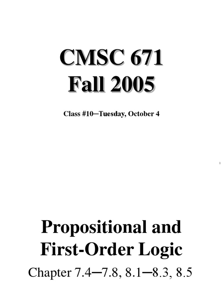 c10 Logic | PDF | Interpretation (Logic) | First Order Logic