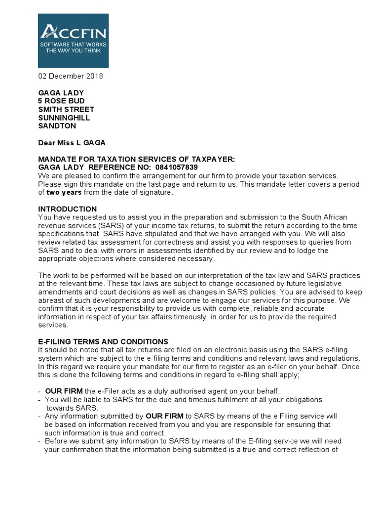 Mandate Letter | PDF | Tax Return (United States) | Taxpayer