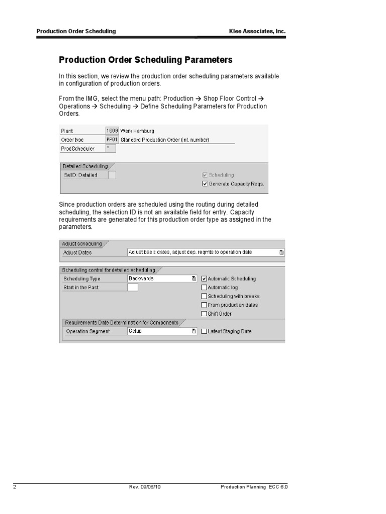 Order SCH Parameters | PDF