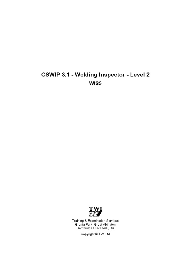 CSWIP 3.1 New Book PDF | PDF | Welding | Construction
