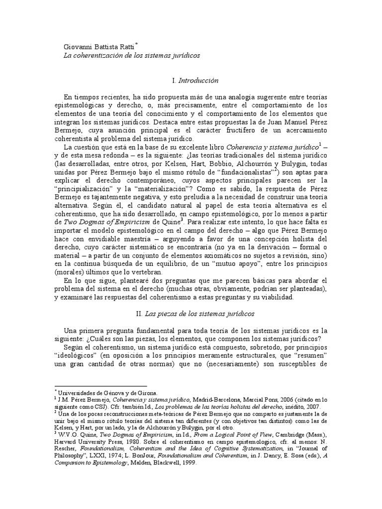 Giovanni Battista Ratti-La Coherentización de Los Sistrmas Jurídicos ...
