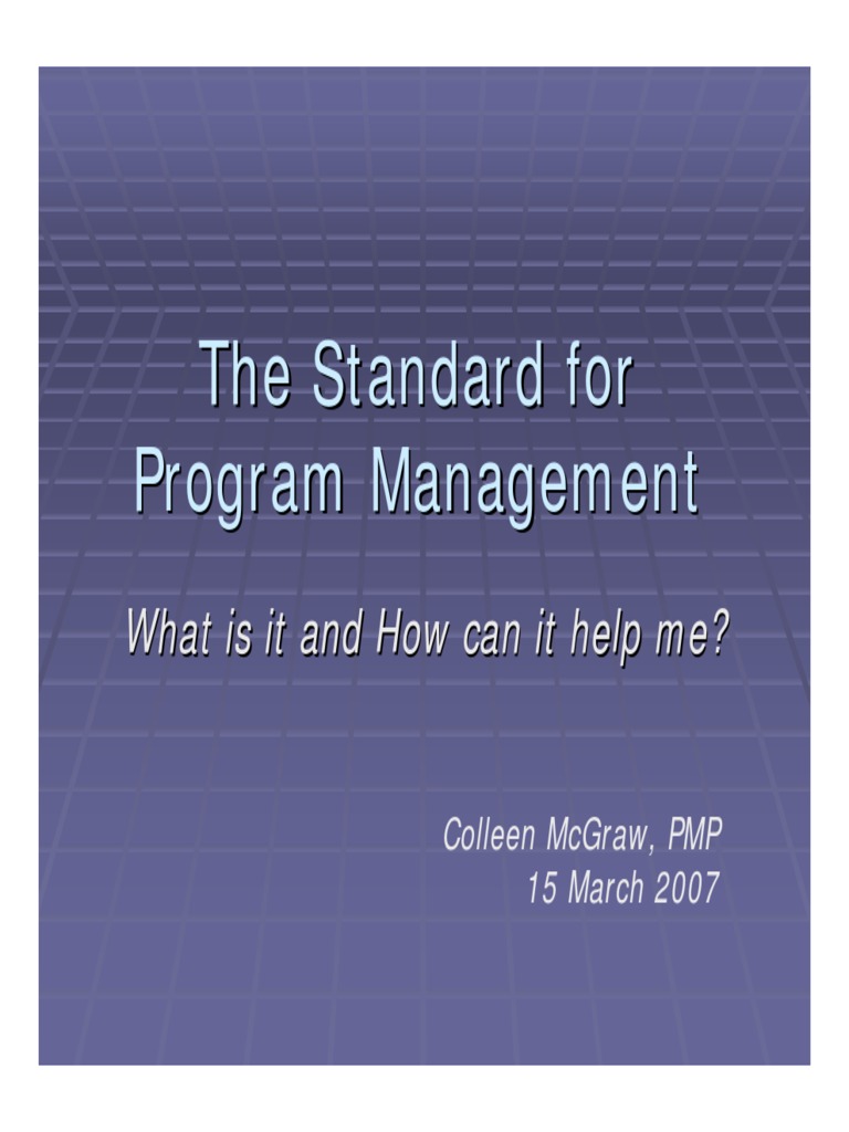 The Standard For Program Management | PDF | Project Management ...