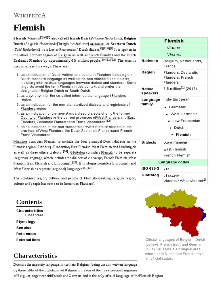 Flemish | PDF | Dialectology | Linguistics
