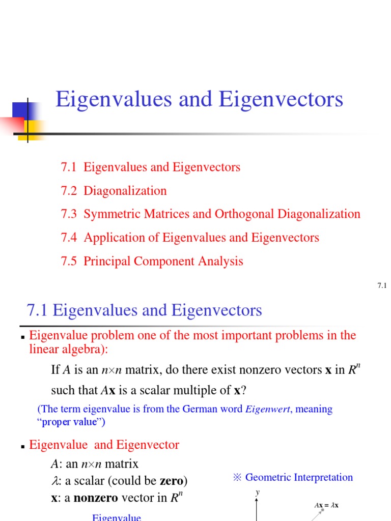 Eigenvalues and Eigenvectors | PDF | Eigenvalues And Eigenvectors | Matrix (Mathematics)