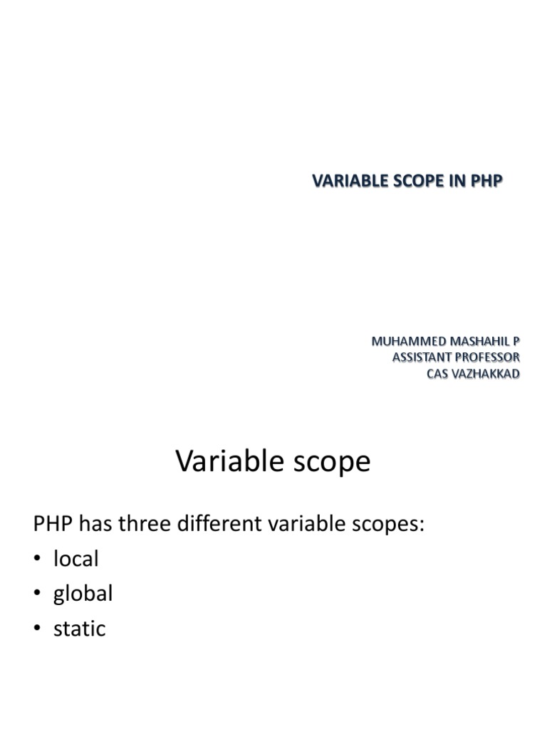 Php Variable Scope Explained Pdf Computers