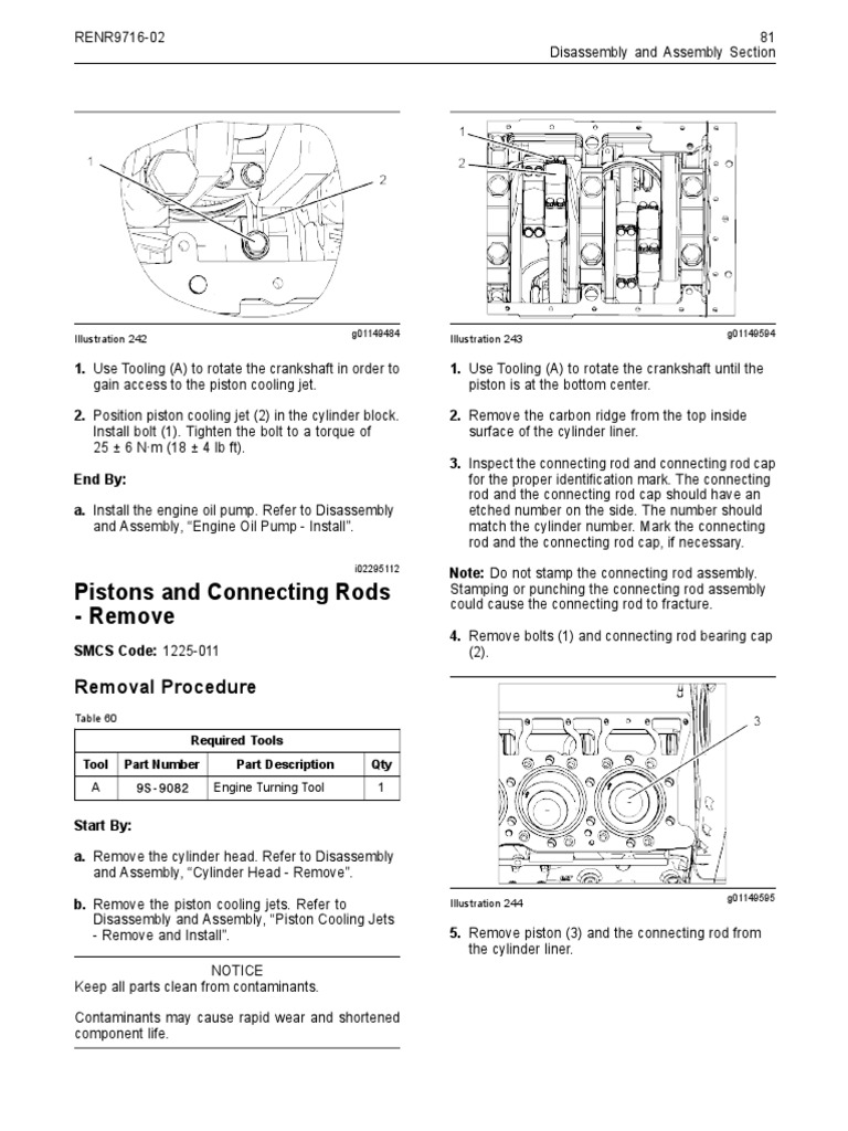 Reassembly of Pistons, Connecting Rods, and Crankshaft for an Internal Combustion Engine | PDF ...