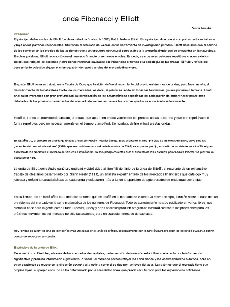 Fibonacci e Ondas de Elliott - Pt.es | PDF | Olas | Economía Financiera