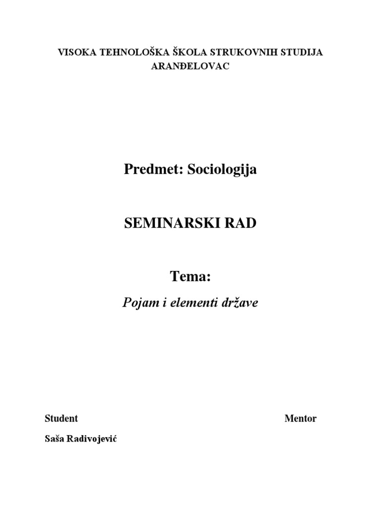 Pojam I Elementi Drzave | PDF