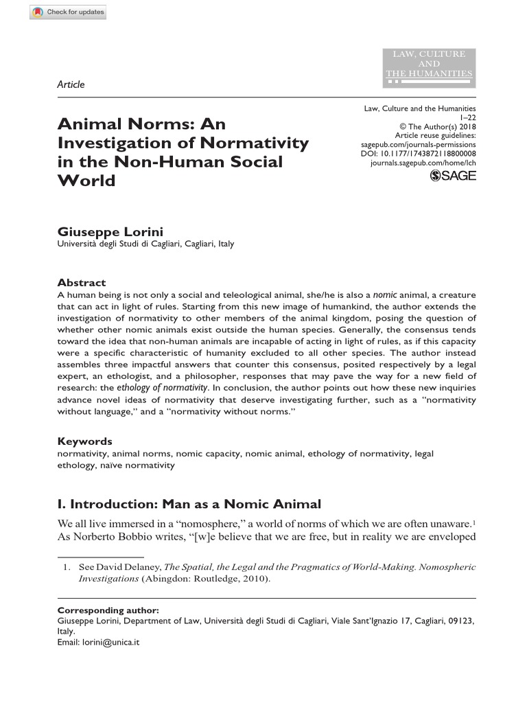 Animal Norms | PDF | Ethology | Morality