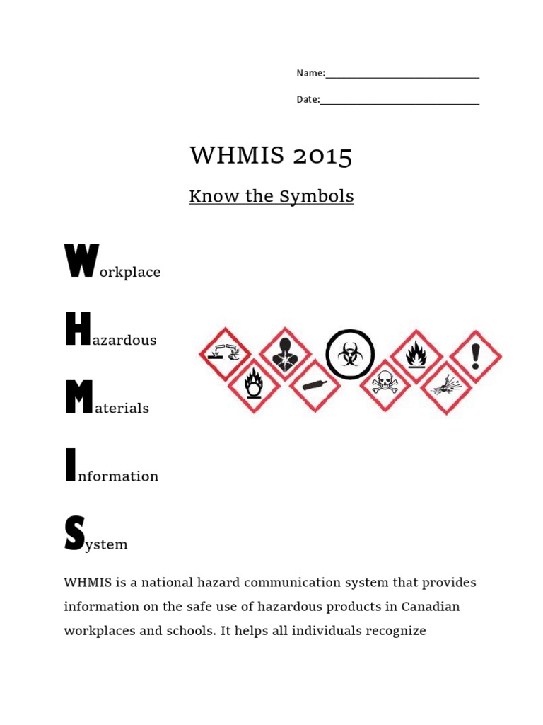 Whmis 2015 Booklet | Download Free PDF | Hazards | Toxicity