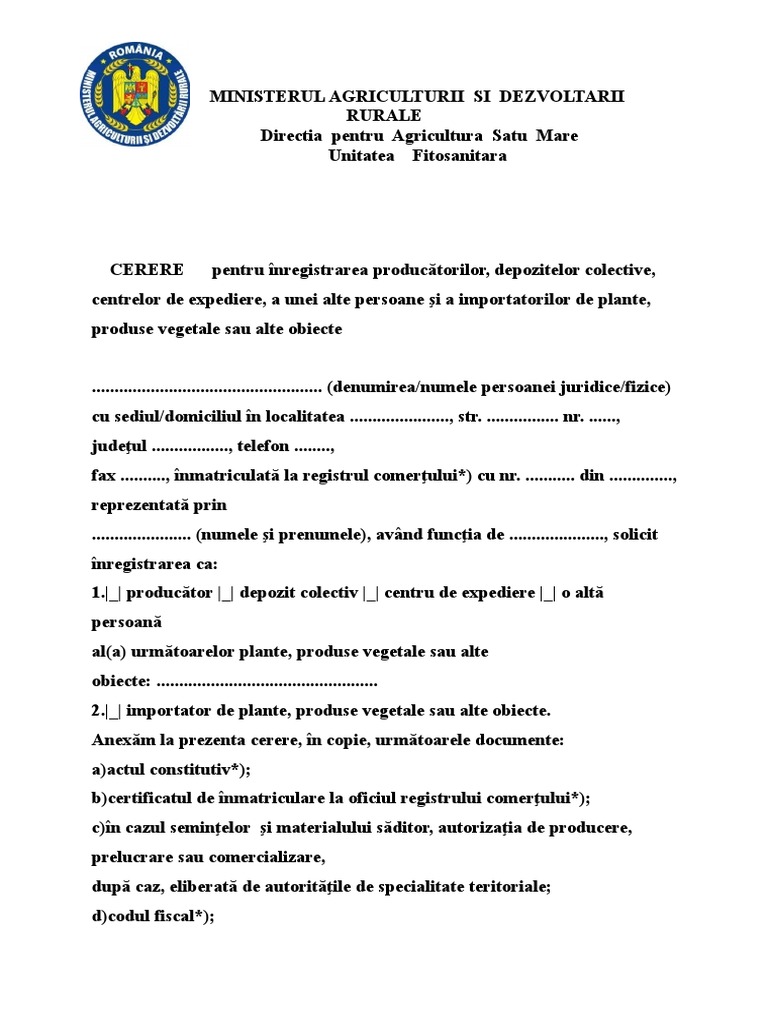 Model Adresa de Instiintare