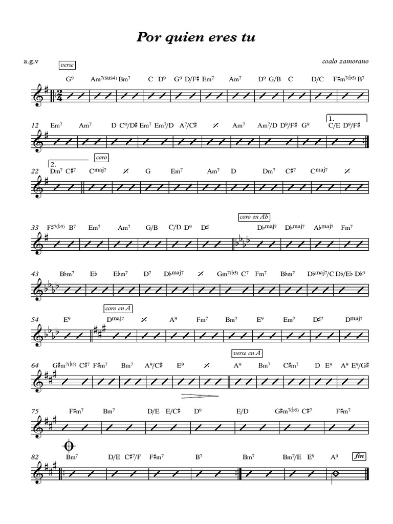 Por Quien Eres Tu Partitura Completa PDF | PDF