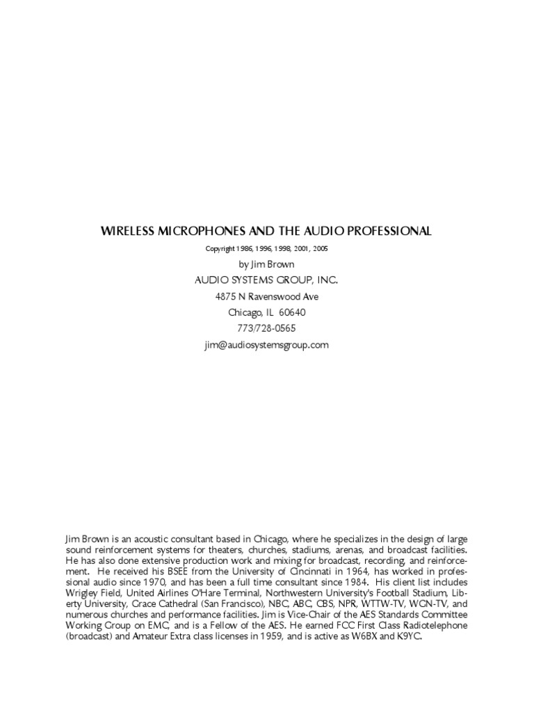 Wireless | PDF | Coaxial Cable | Microphone