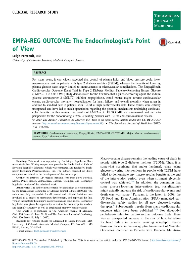 EMPA-REG OUTCOME: The Endocrinologist 'S Point of View: Clinical ...