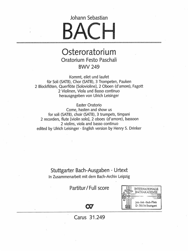 BWV 249 | PDF