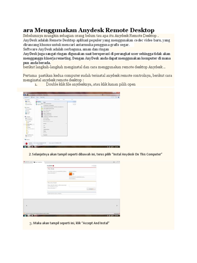 Ara Menggunakan Anydesk Remote Desktop | PDF