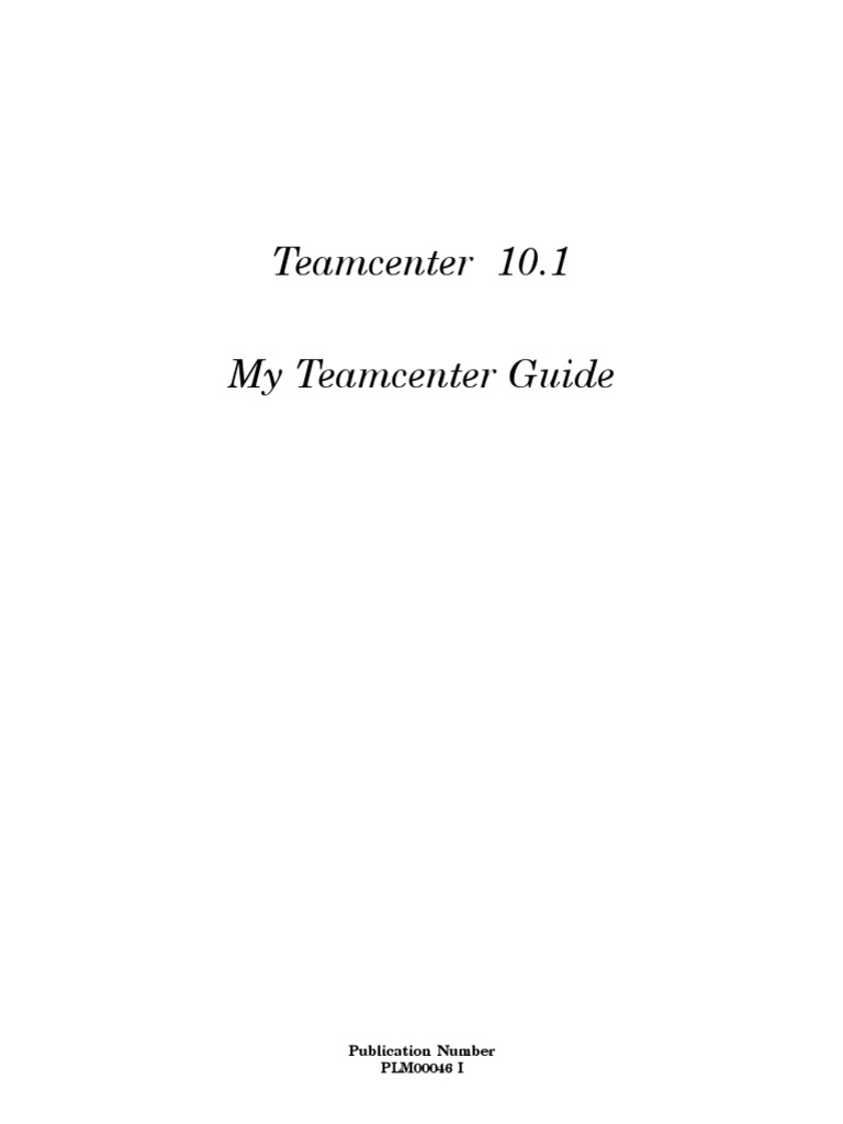 Teamcenter 10 1 Publication Number Plm00046 I Pdf Client