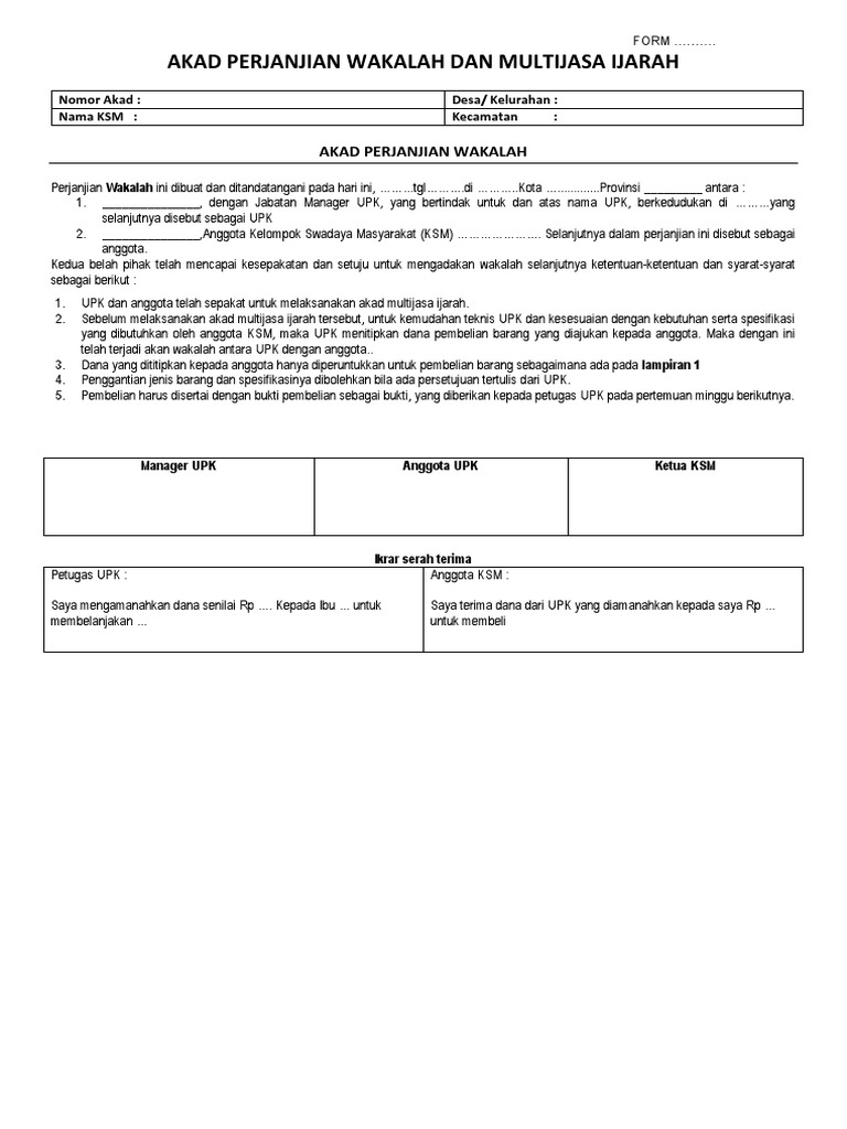 Akad Wakalah dan Ijarah Multijasa | PDF
