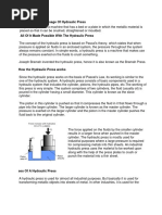 Hydraulic Press - Diagram, Working, Types & Application (PDF) | PDF ...