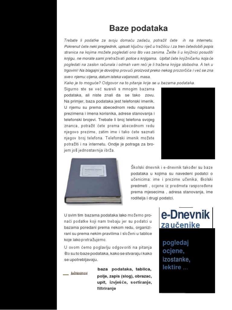 E Dnevnik: Baze Podataka | PDF