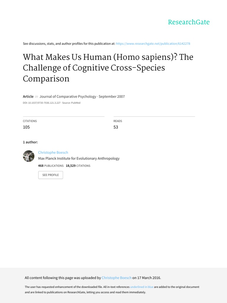 What Makes Us Human? | PDF | Human | Theory Of Mind