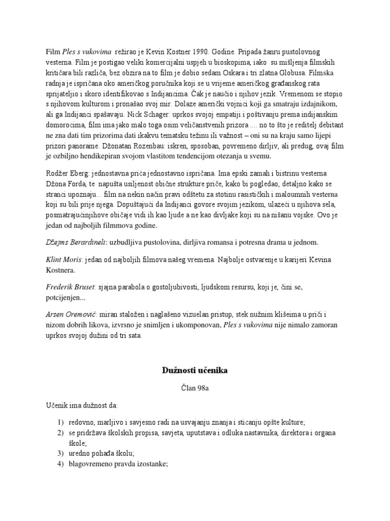 Film Ples Sa Vukovima | PDF