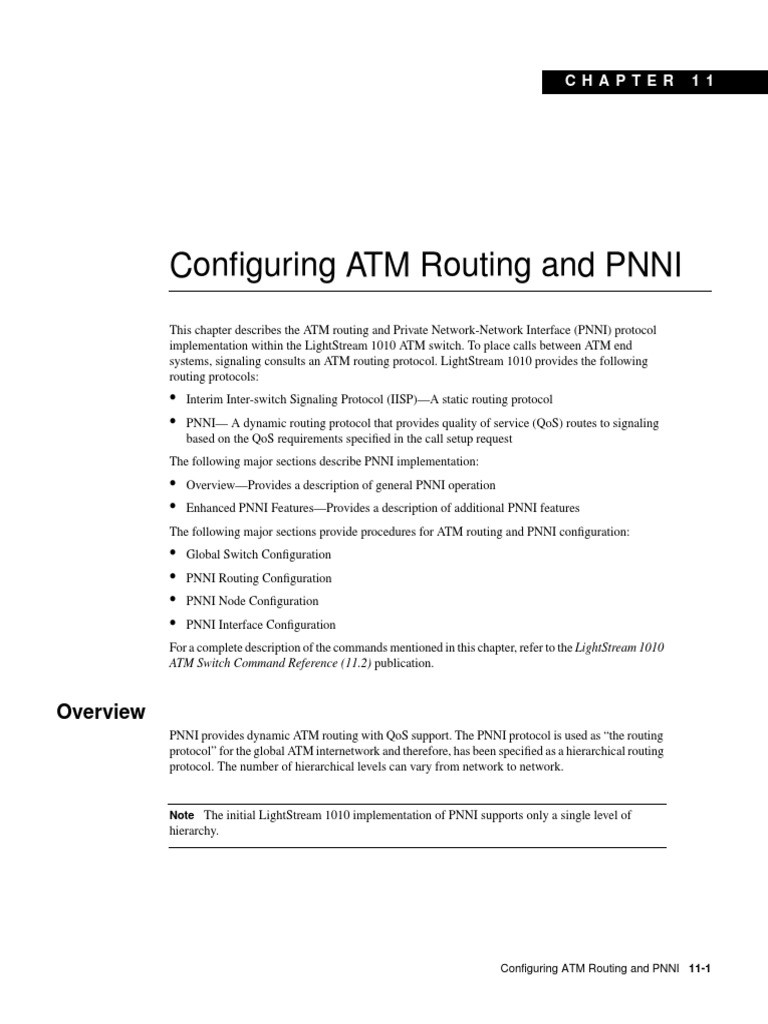 Configuring ATM Routing and PNNI | PDF | Routing | Asynchronous Transfer Mode