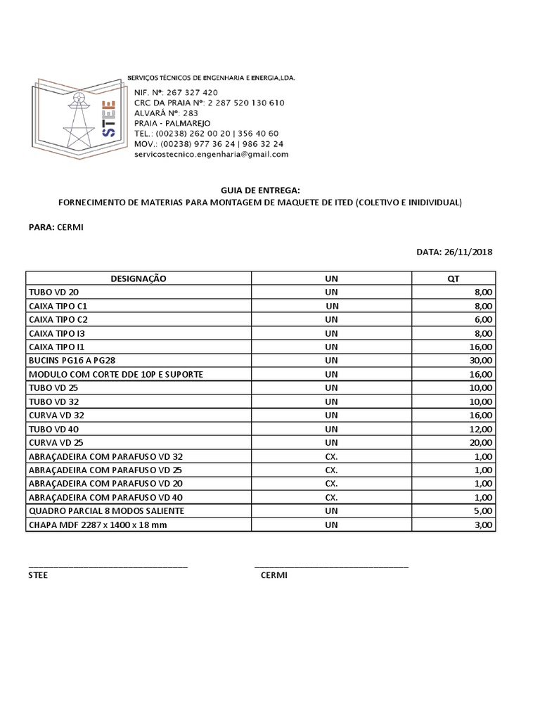 Guia de Entrega | PDF