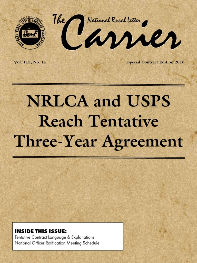 NRLCA and USPS Tentative 3-Year Contract | PDF | Cost Of Living ...