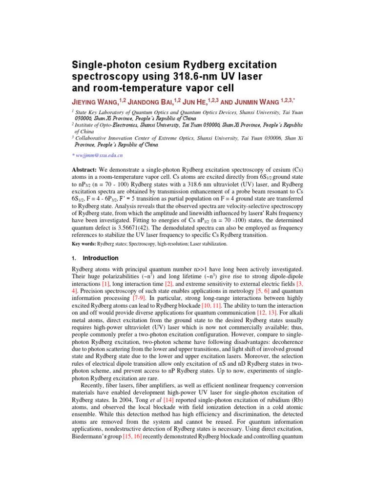 Single-Photon Cesium | PDF | Spectroscopy | Spectral Line