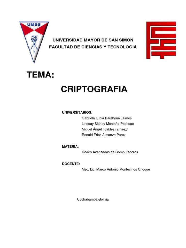 Criptografia Informe Final | PDF | Clave (criptografía) | Criptografía