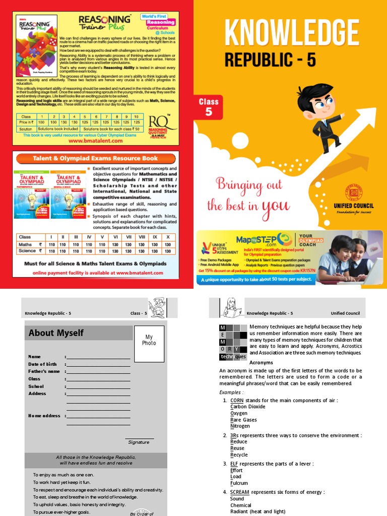 Class - 5 - Knowledge Republic-51 PDF | PDF | Test (Assessment) | Reason