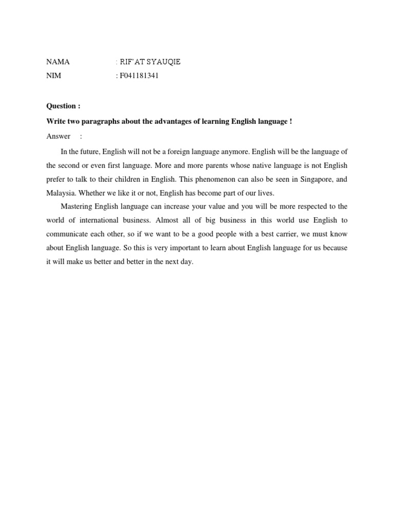 Advantages of Learning English | PDF