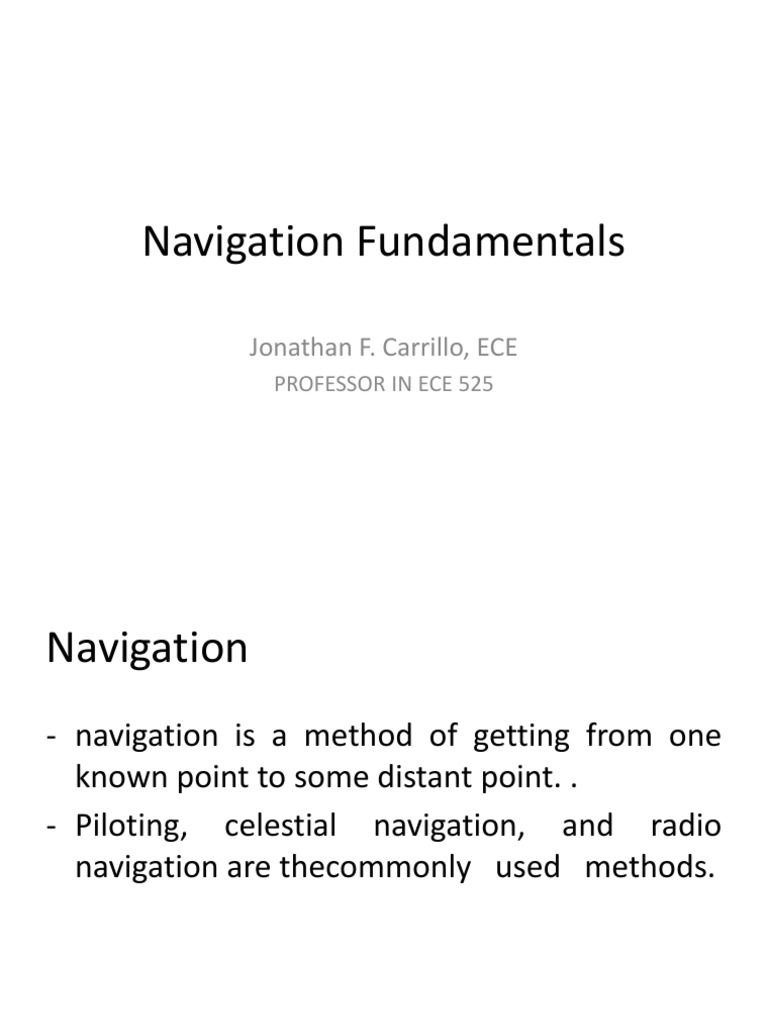 Navigation Fundamentals: Jonathan F. Carrillo, ECE | PDF | Navigation | Radio